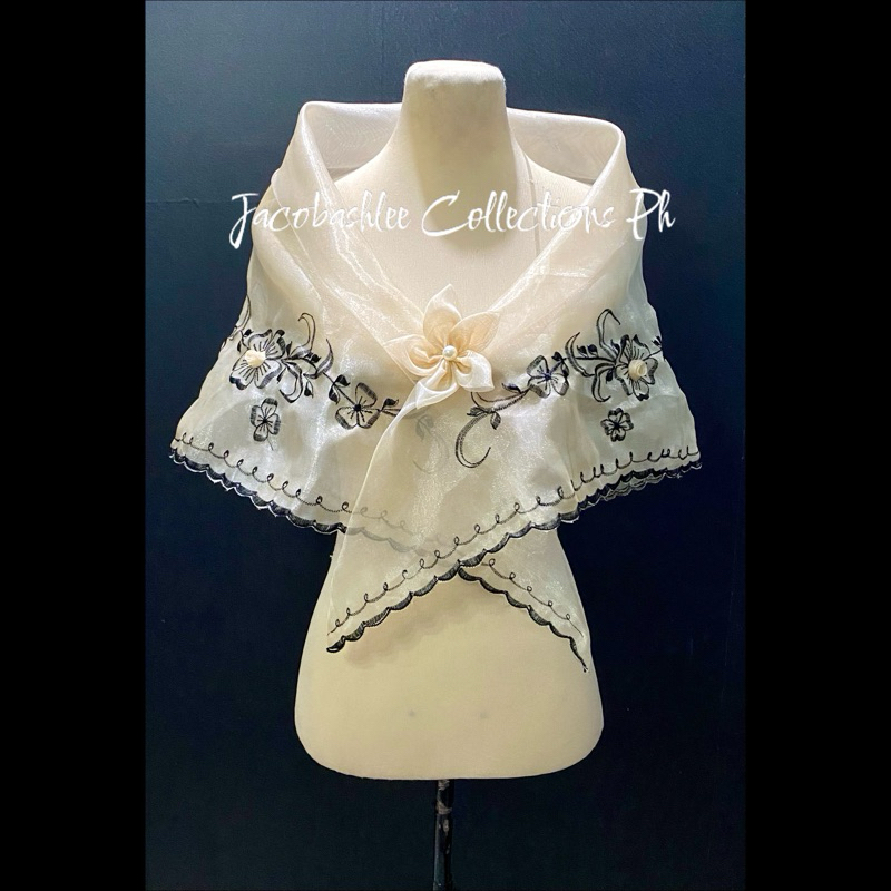 Filipiniana Alampay | Traditional Shawl with flower brooch | Shopee ...