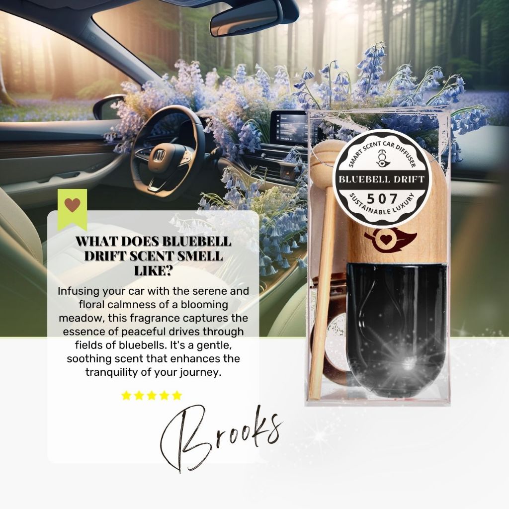 BLUEBELL DRIFT Car Hanging Diffuser Vent Clip Smart Scent Provides Long Lasting Scent for Auto ...