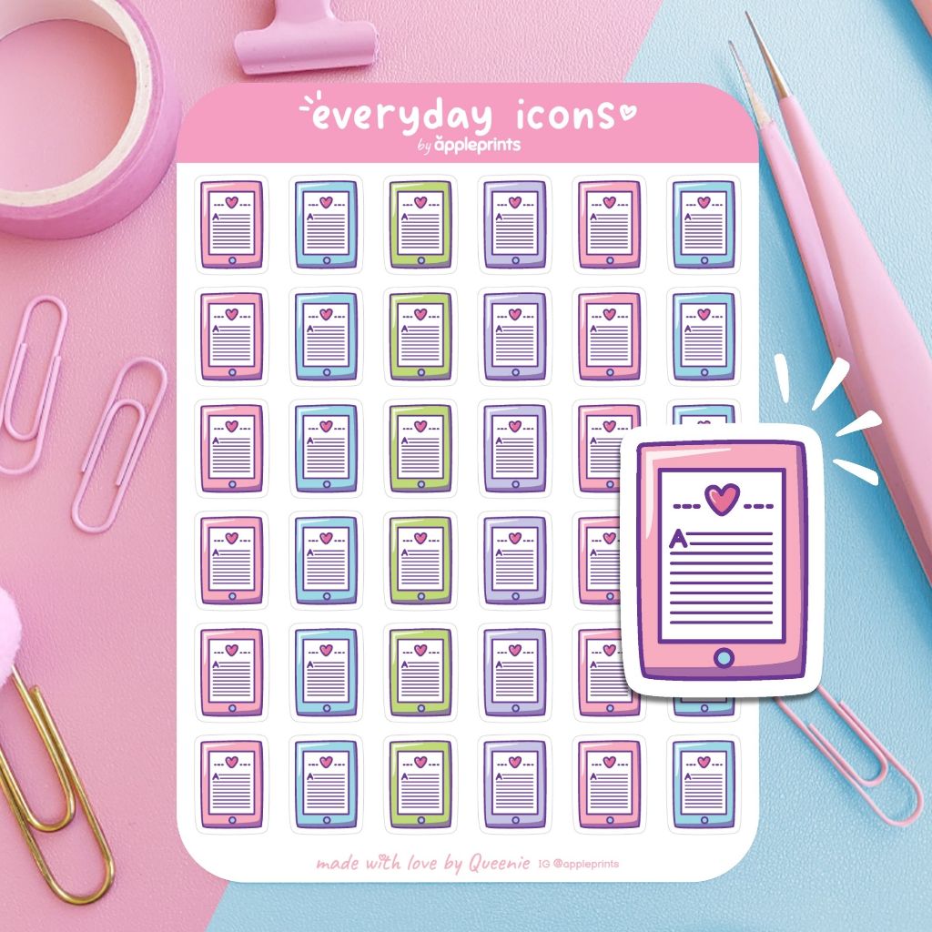 Read eBook, eReader, Icon Matte Planner Stickers - A85 | Shopee Philippines