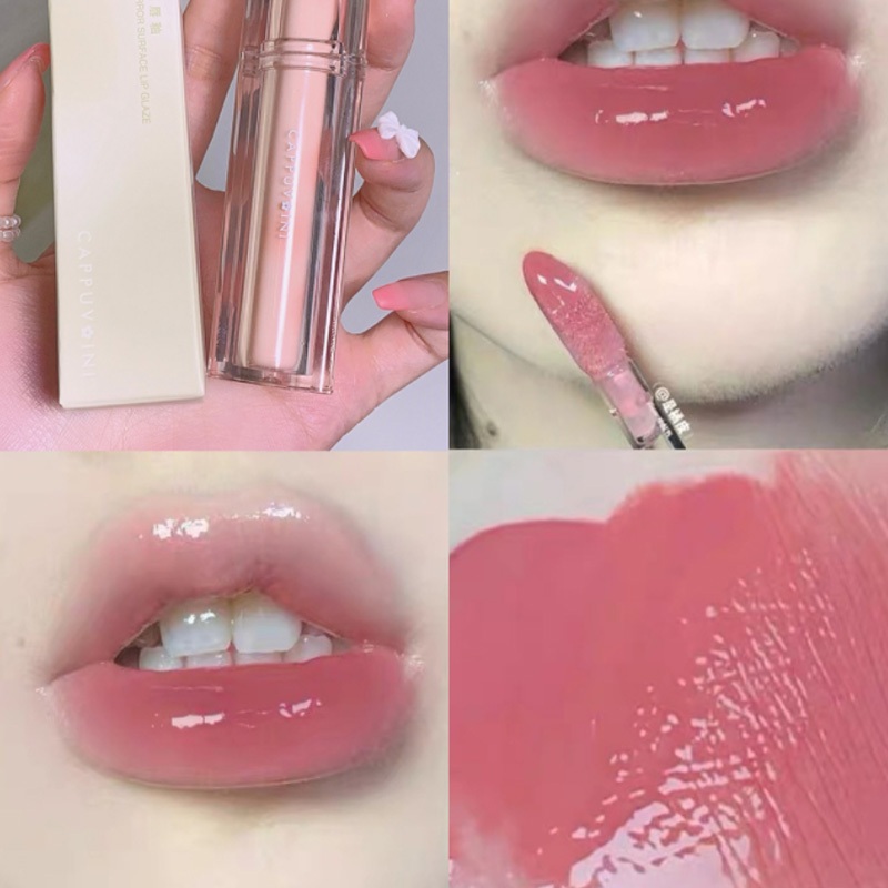 Iced Tea Mirror Lip Gloss Water Light Jelly Lip Glaze Glass Triangular ...