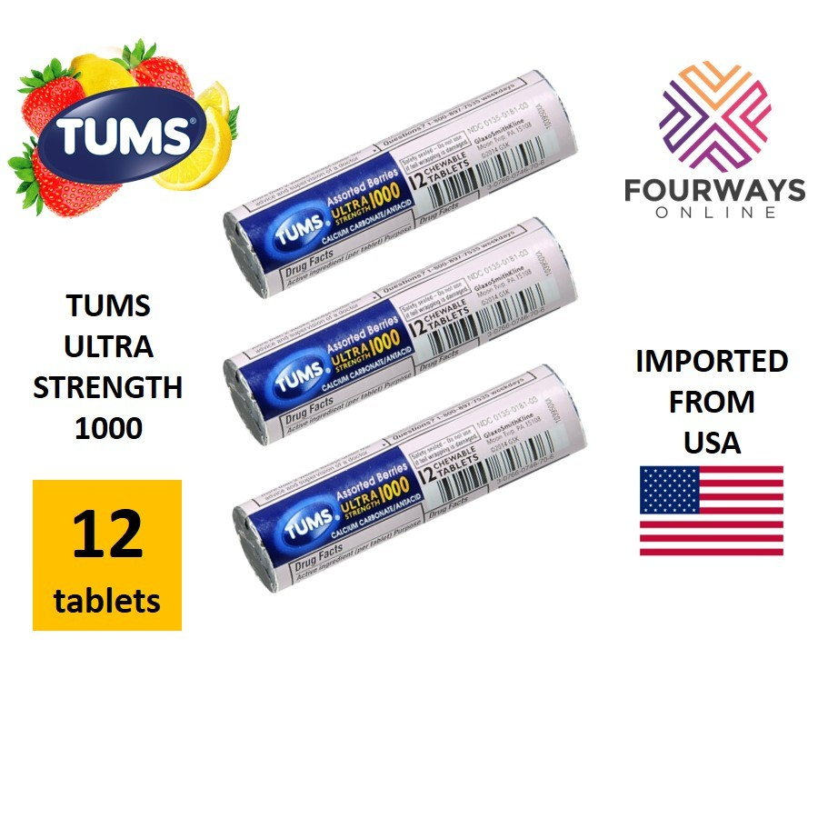 TUMS Ultra Strength 1000 (Sold per Roll of 12 Tablets) | Shopee Philippines