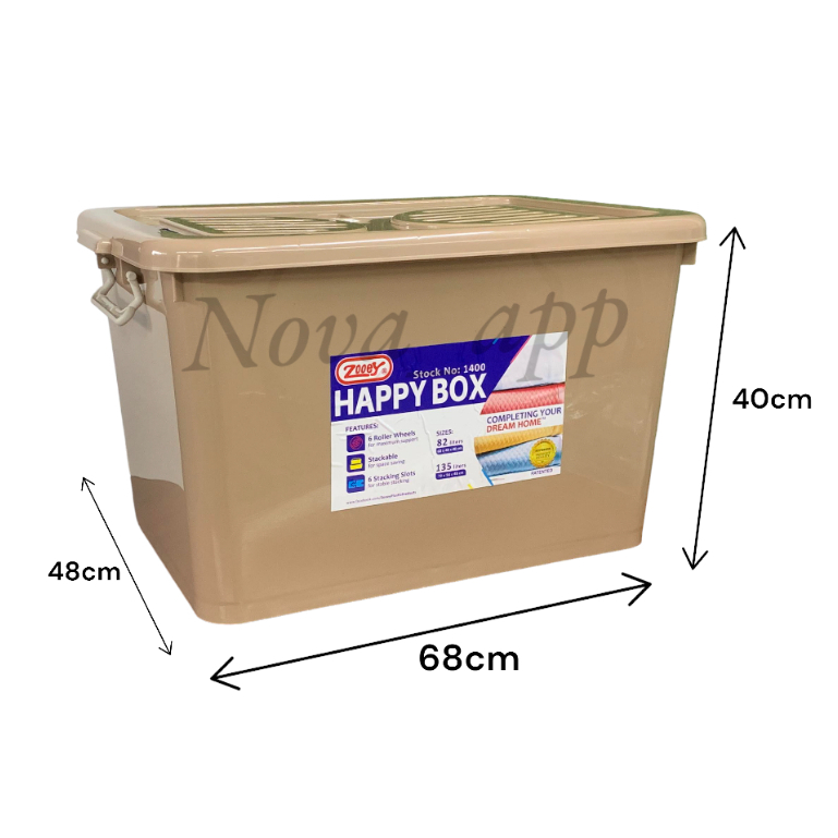 82L Zooey Happy Box Small Storage Box Stock No. 1400-S | Shopee Philippines