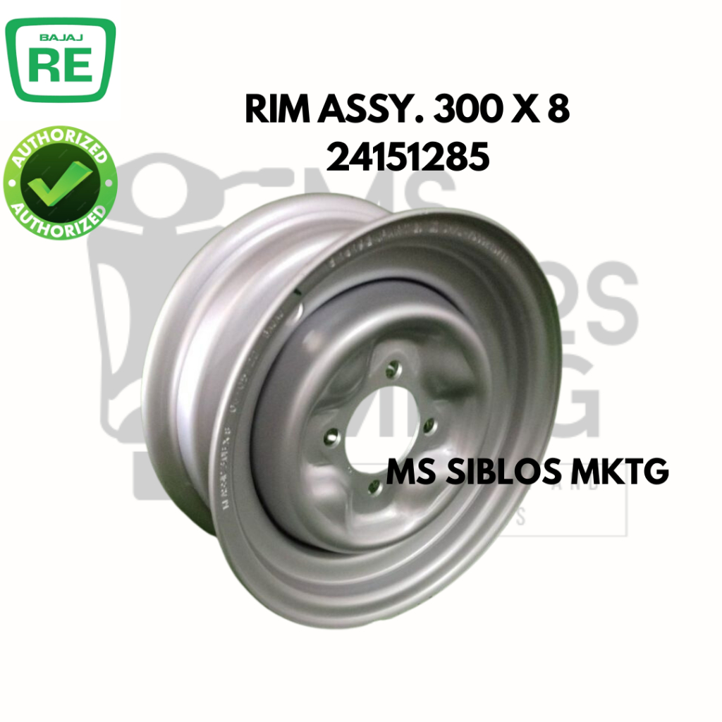BAJAJ RE GENUINE RIM ASSEMBLY | WHEEL 3.00 X 8 (24151285) | Shopee ...