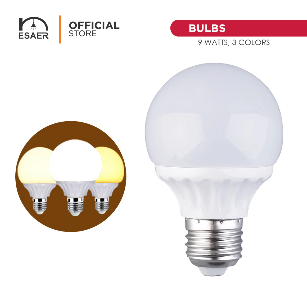 ESAER Tricolor Light LED Bulb 9W | Shopee Philippines