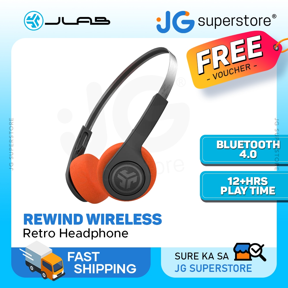 JLab Rewind Wireless Retro Headphones with 12 Hrs Bluetooth 4.2, 3 EQ ...