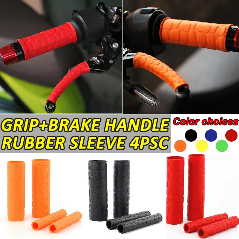 4PCS MOTORCYCLE LEVER GRIP RUBBER COVER Brake Lever Cover Handle Grip ...