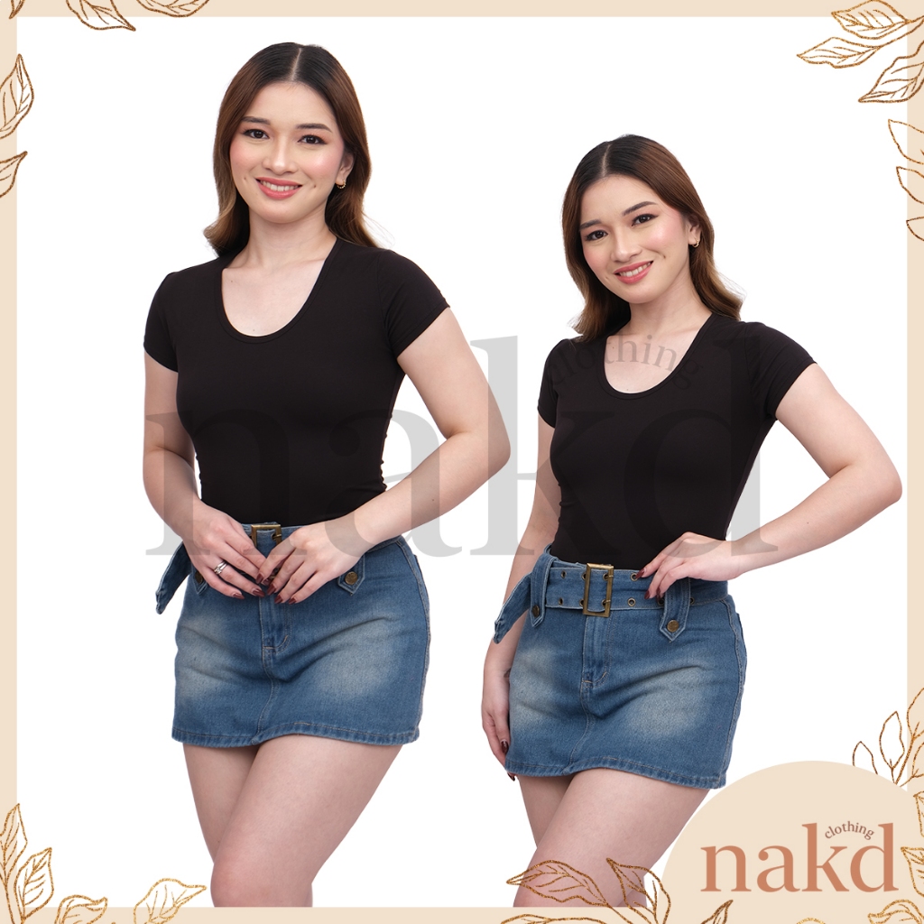 NAKD FASHION FLYN BASIC DAILY ROUND NECK COMFY CASUAL SLIM BODY HUGGING ...