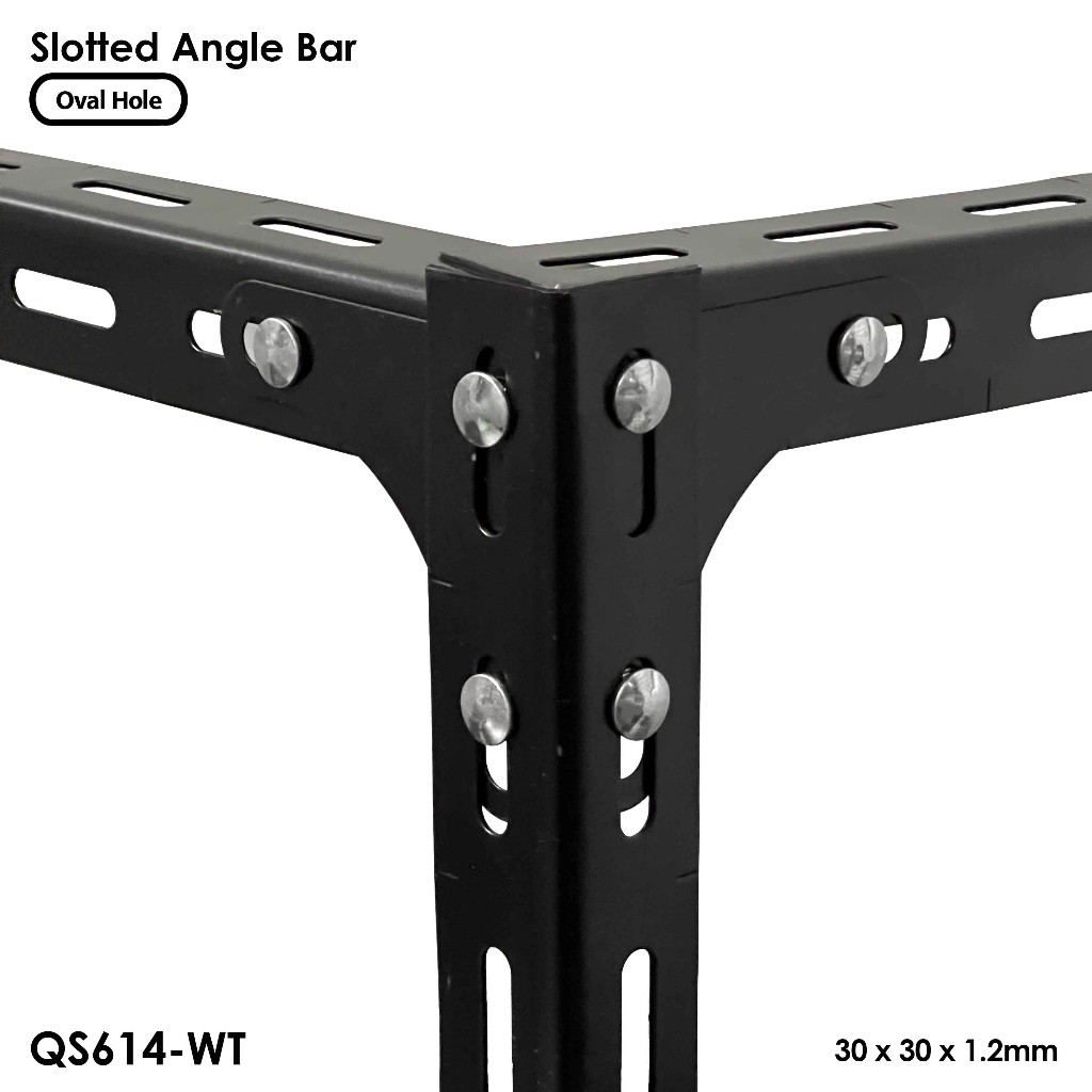 SLOTTED STEEL ANGLE (Oval Hole) 30x30x1.2mm QS614 DIY Storage Shelving ...