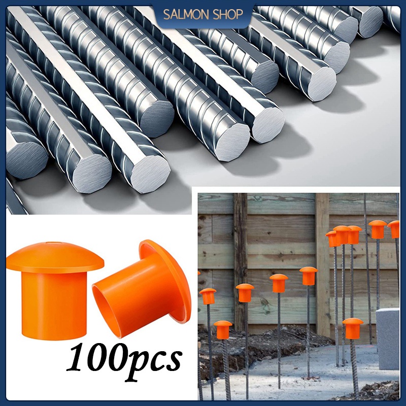 100Pcs Rebar Protective Cap Plastic Rebar Mushroom Cap Orange | Shopee ...