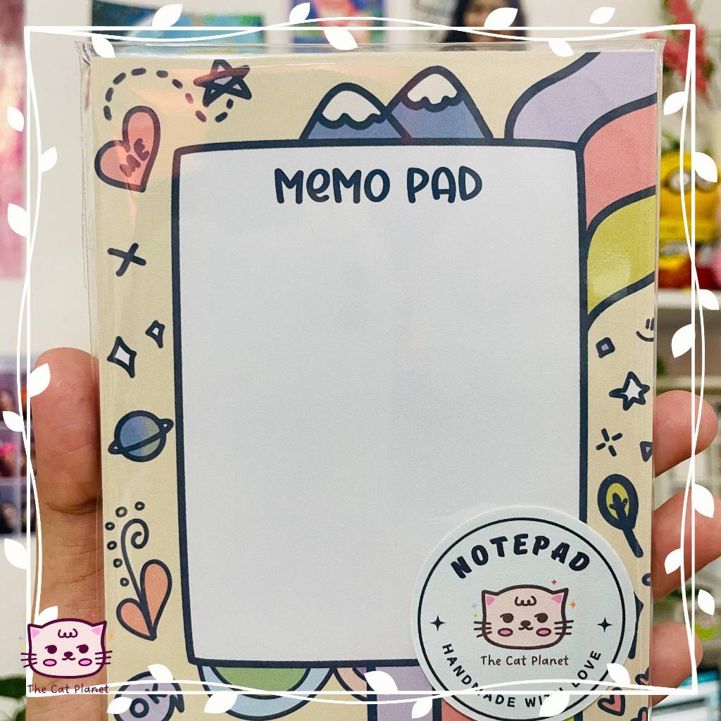Memo Pad - Doodle Art Border Cute Memo Pad by The Cat Planet ...