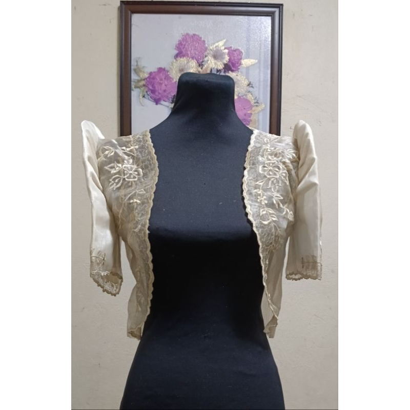 bolero filipiniana,beige color with imbroidery designe | Shopee Philippines