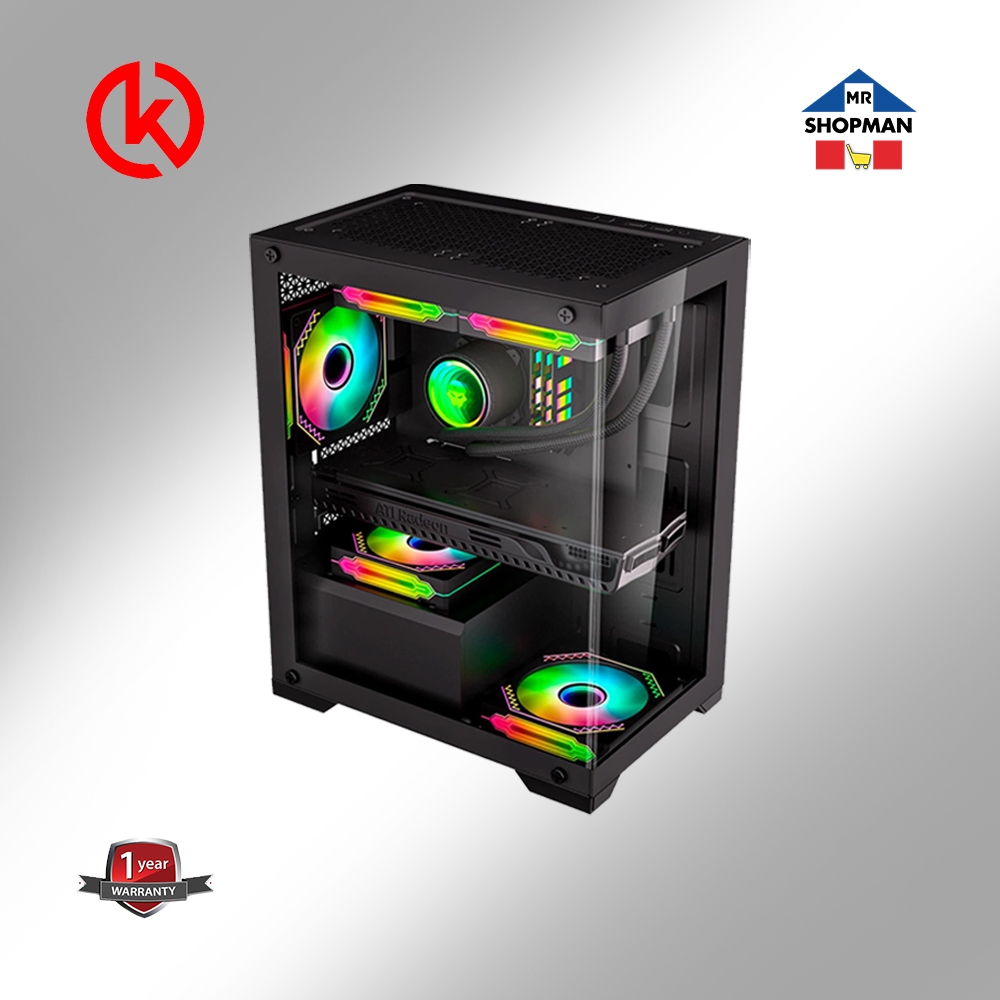 Keytech Robin Lite Dual Tempered MATX Desktop PC Case | Shopee Philippines