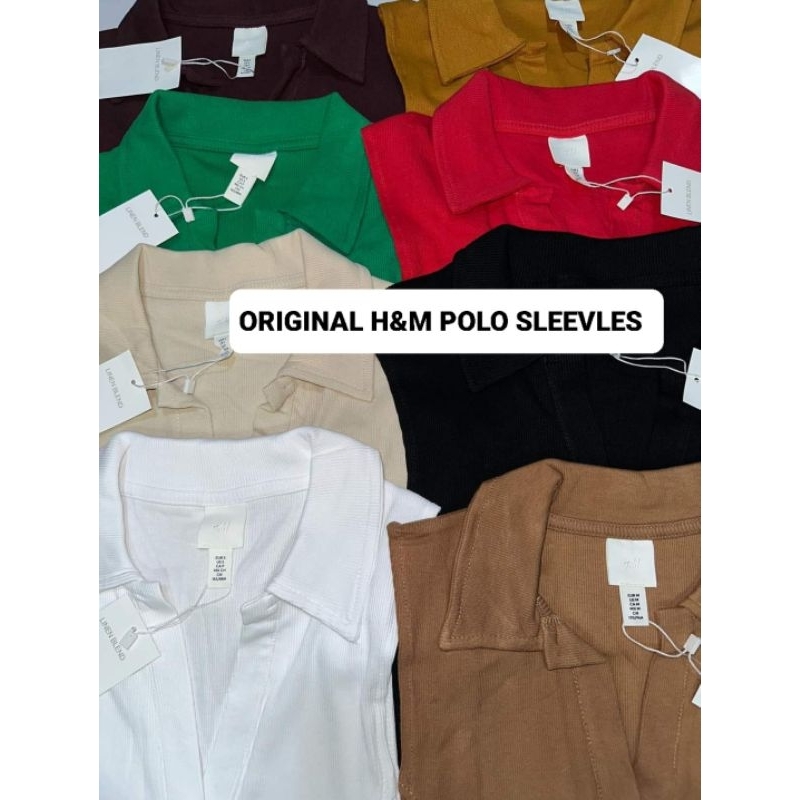 ORIGINAL H&M POLO V NECK SLEEVELESS | Shopee Philippines