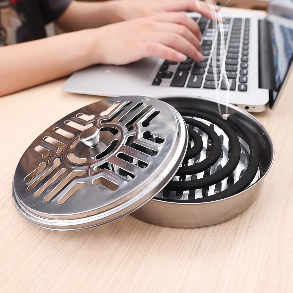 AKT Mosquito Coil Holder Large Metal Repellent Rack With Cover | Shopee ...