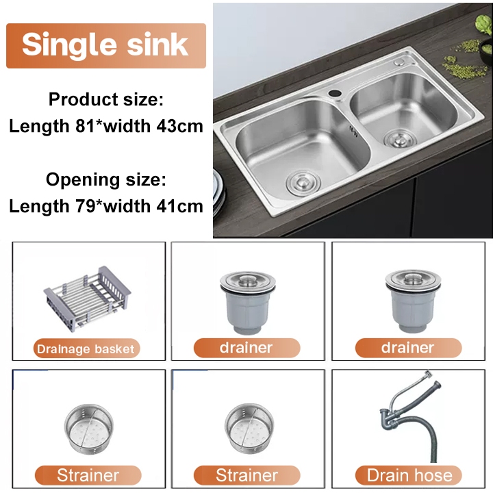 Imuto 304 Stainless Steel Kitchen Sink Large single trough, double ...