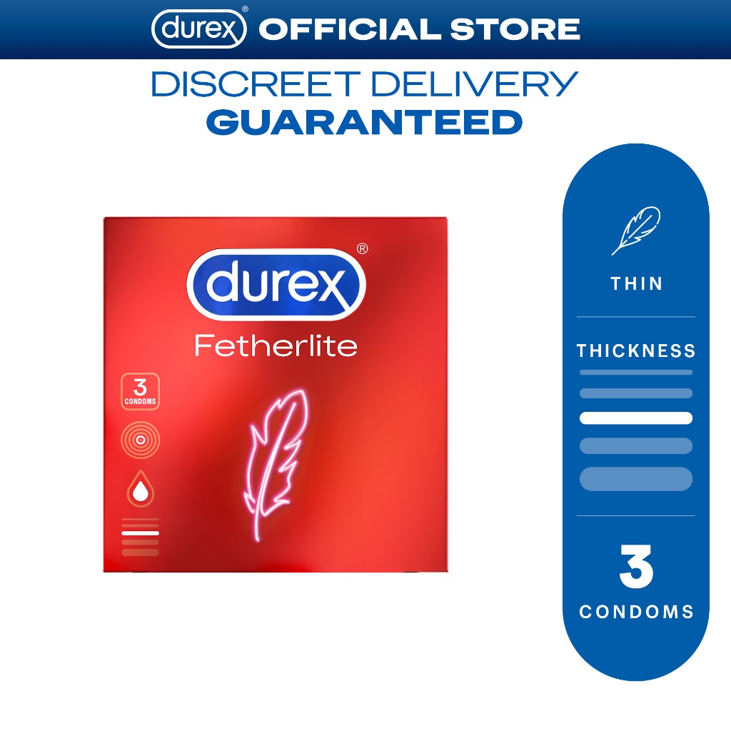 Durex Fetherlite Thinner Lubricated Condoms 3s | Shopee Philippines