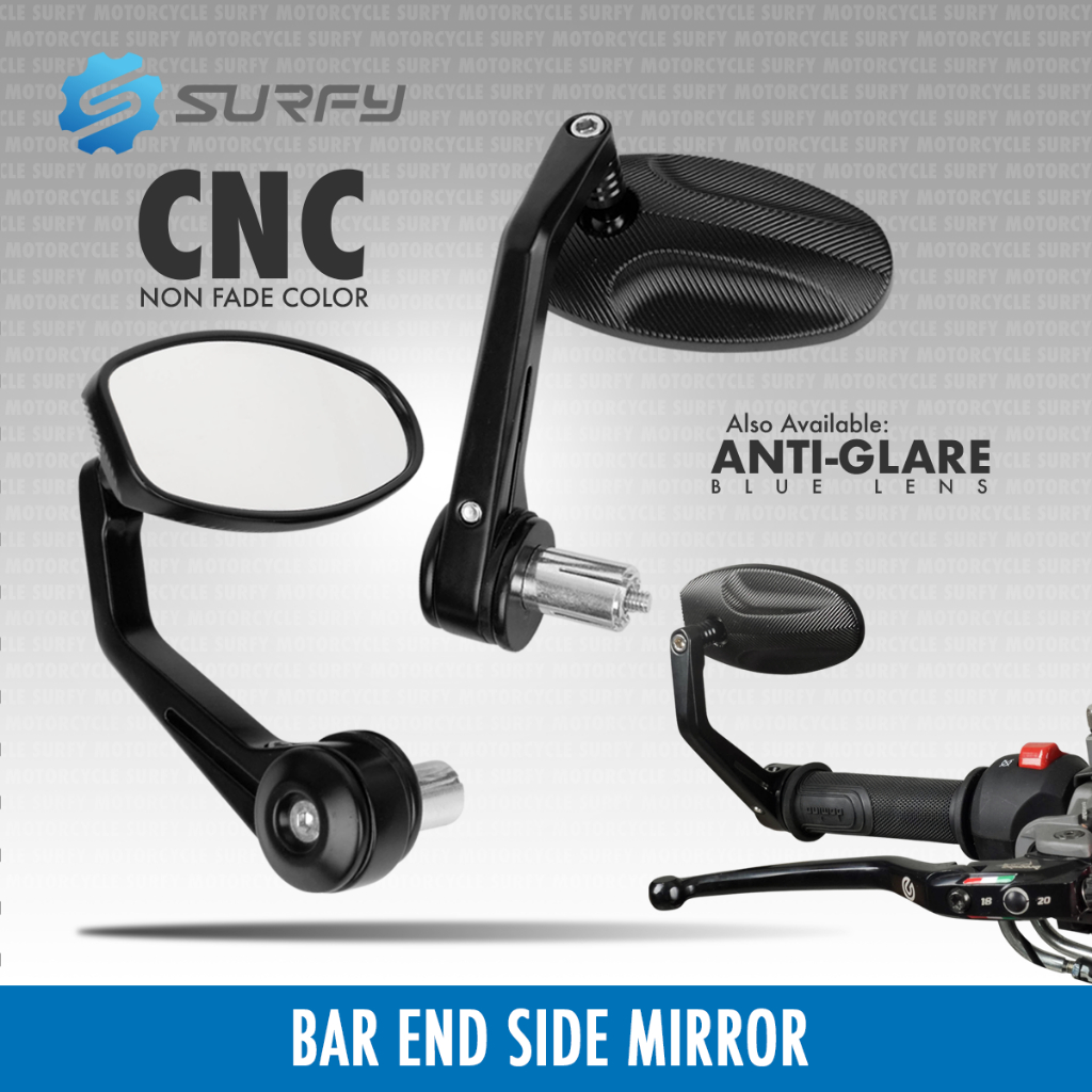 Leaf Shape Bar End Side Mirror 12cm Height Clearer Vision CNC LTO ...
