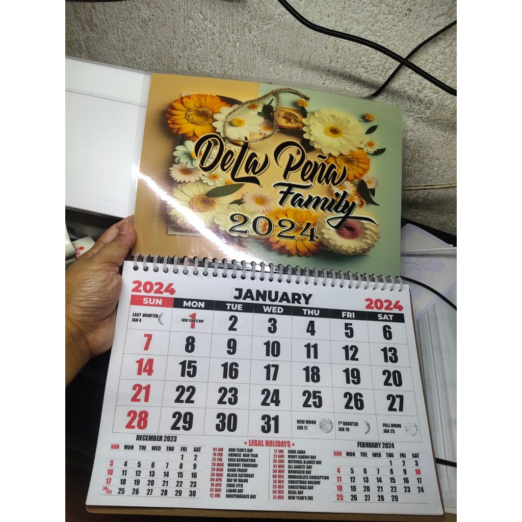 PERSONALIZED/CUSTOMIZED CALENDAR FOR 2024 A4 SIZE | Shopee Philippines