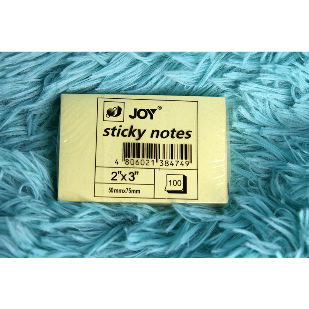 JOY STICKY NOTE 2X3 YELLOW 100'S/PACK | Shopee Philippines
