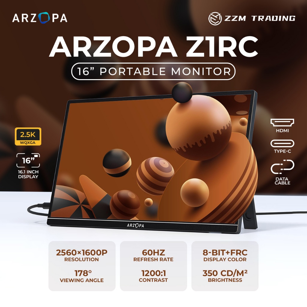ARZOPA 16.1-inch 144HZ 8-bit HD Color secondary screen high color gamut ...