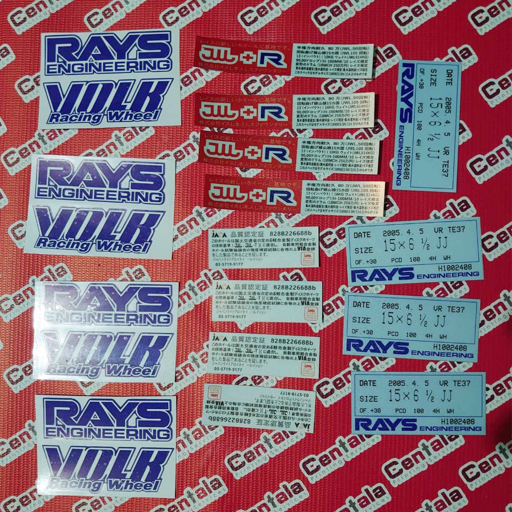 TE37 Volk Rays Black. inner barrel sticker Set Blue | Shopee Philippines