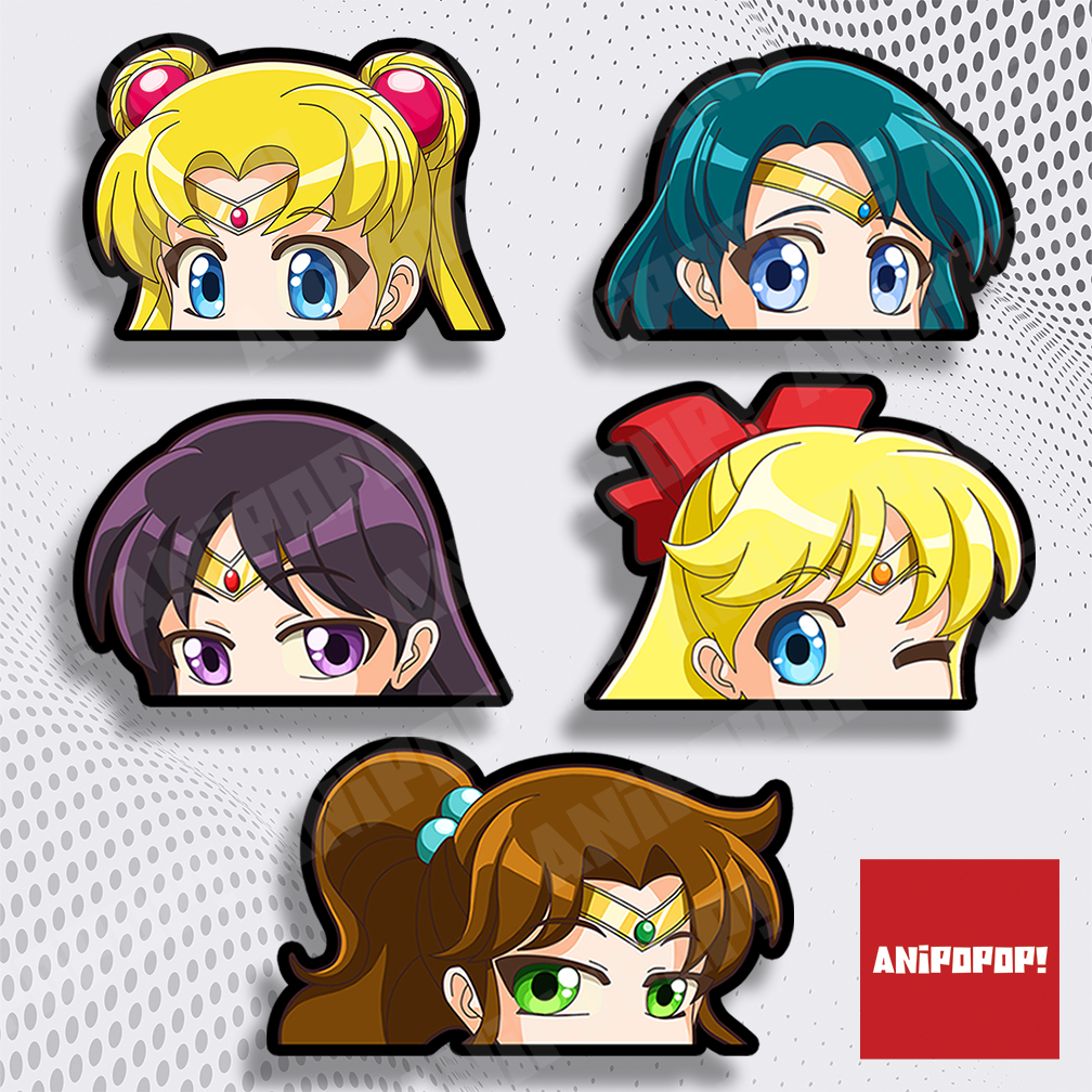 [FREE GIFT!] Sailor Moon Waterproof Anime Chibi Peeker Stickers for ...