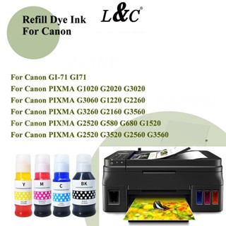 L&C 71 Refill Ink Dye Ink for Canon Printer G1020 G2020 G2021 G3020 ...