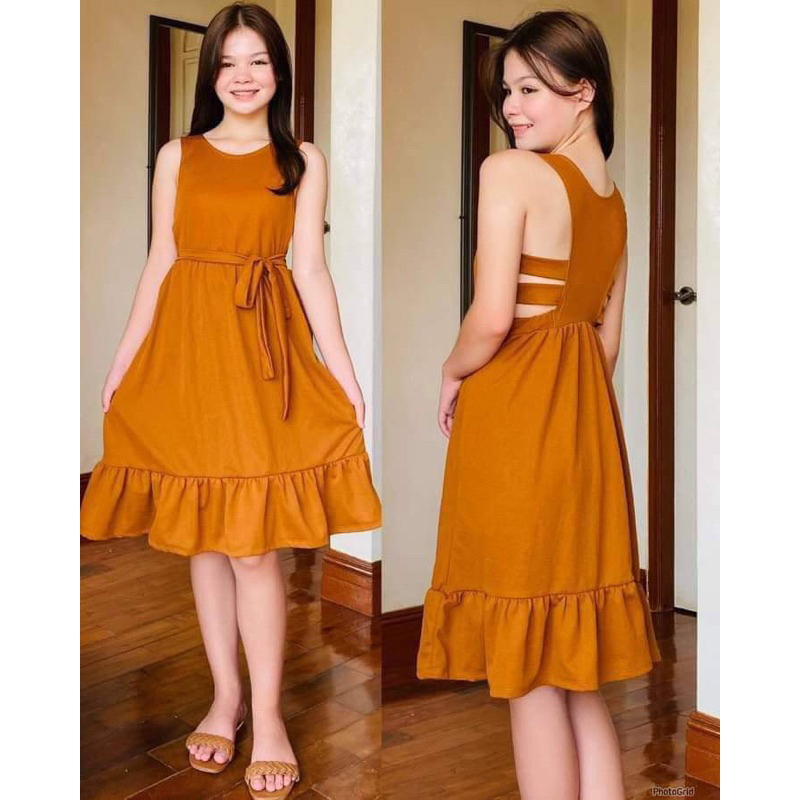 Jaime_tere.ph Pre-teens Bakod Style Midi Dress, Freesize fit from 10 to ...