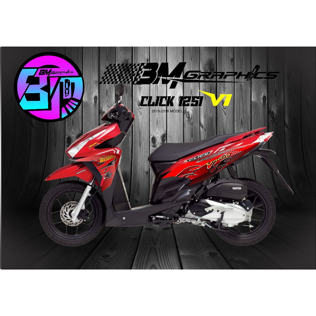 CLICK 125 V1 HONDA VARIOXHOTWHEEL DECAL/STICKER STOCK TYPE | Shopee ...