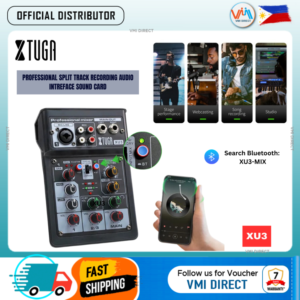 XTUGA XU3 Professional Mini Audio Interface Recording Sound Card ...