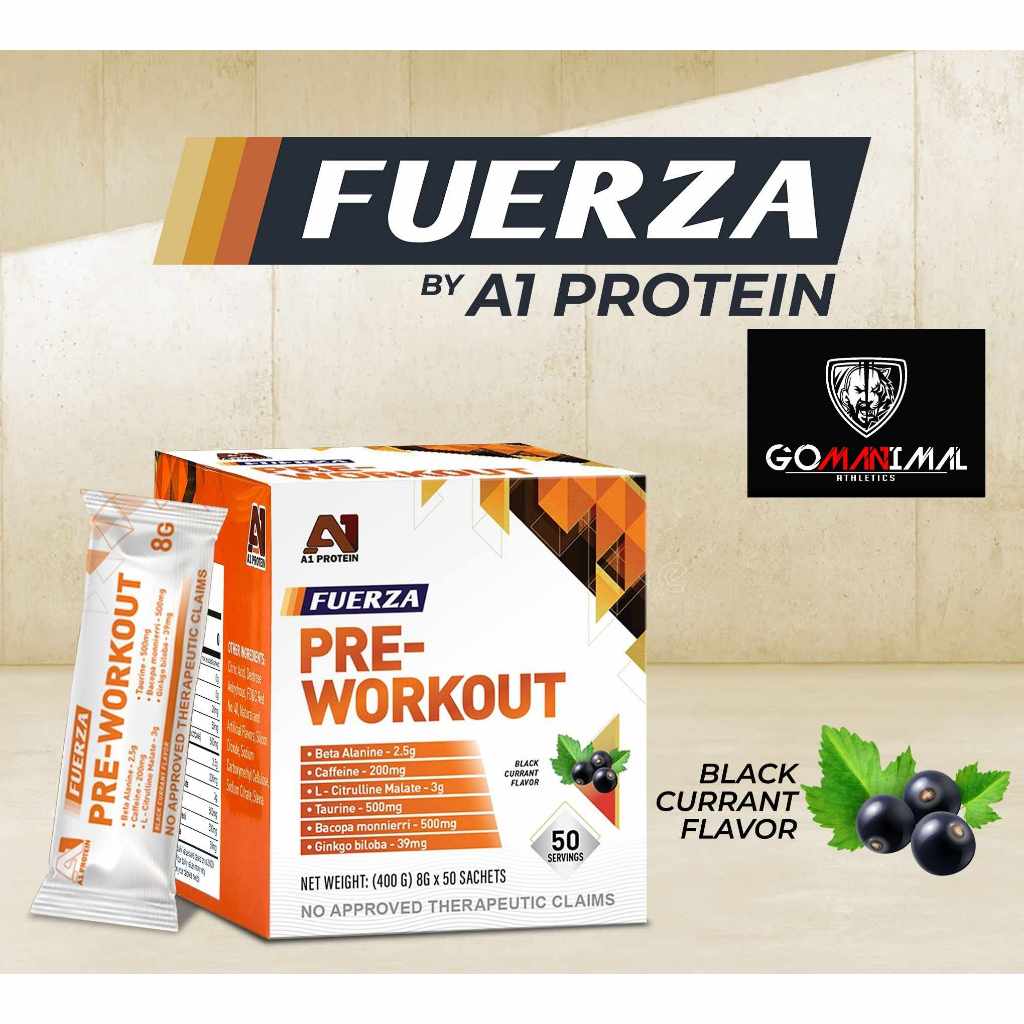 A1 Protein Fuerza Pre-Workout - 8g per Serving (10 Servings/Sachet ...
