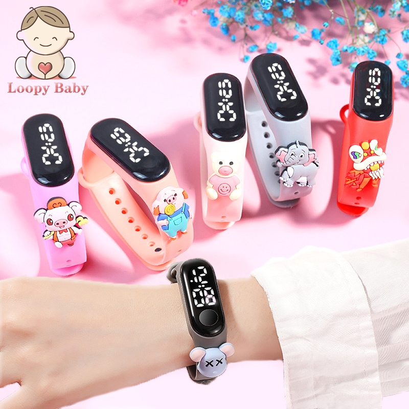 Kids LED Electronic Watch Cute Cartoon Waterproof Watch Children's ...