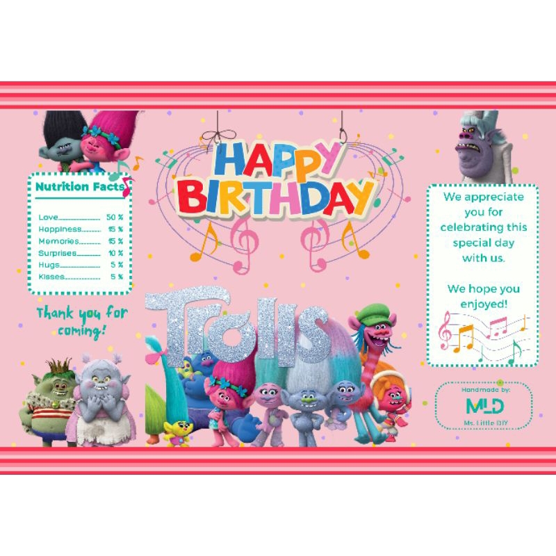 Personalized Trolls Chips Lootbag for Gifts & any Events | Shopee ...