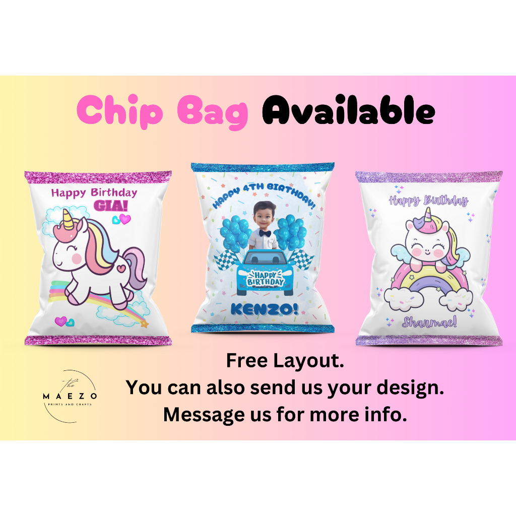 Customized Chip bag / lootbag for any occasion Free layout | Shopee ...