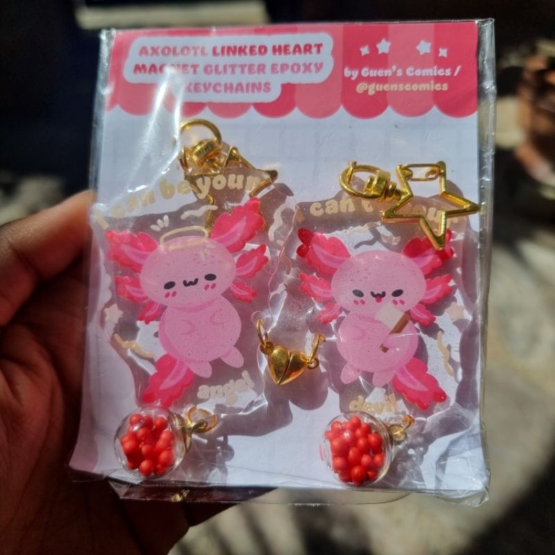 Axolotl Glitter Epoxy Pair Couple Keychains | Shopee Philippines