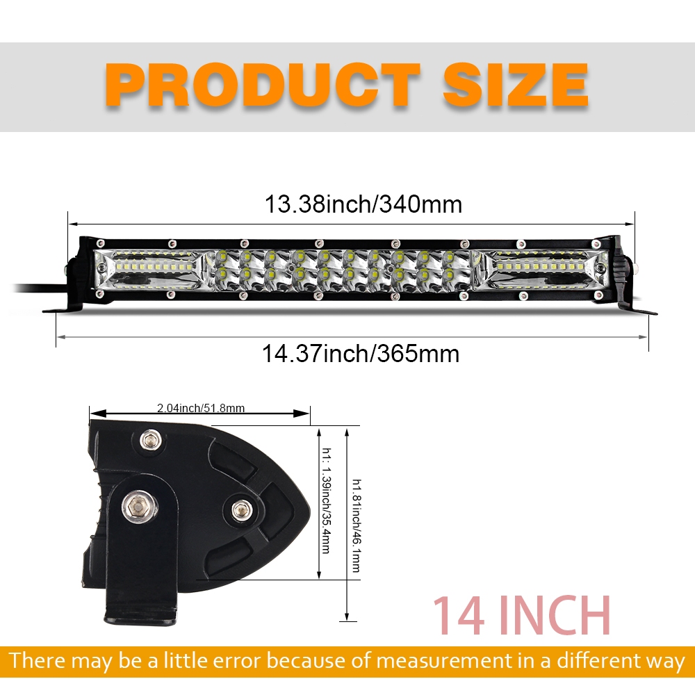 Super Slim 12V 24V 8" 20" 32" Inch LED Light Bar Spot Flood Led Bar for ...