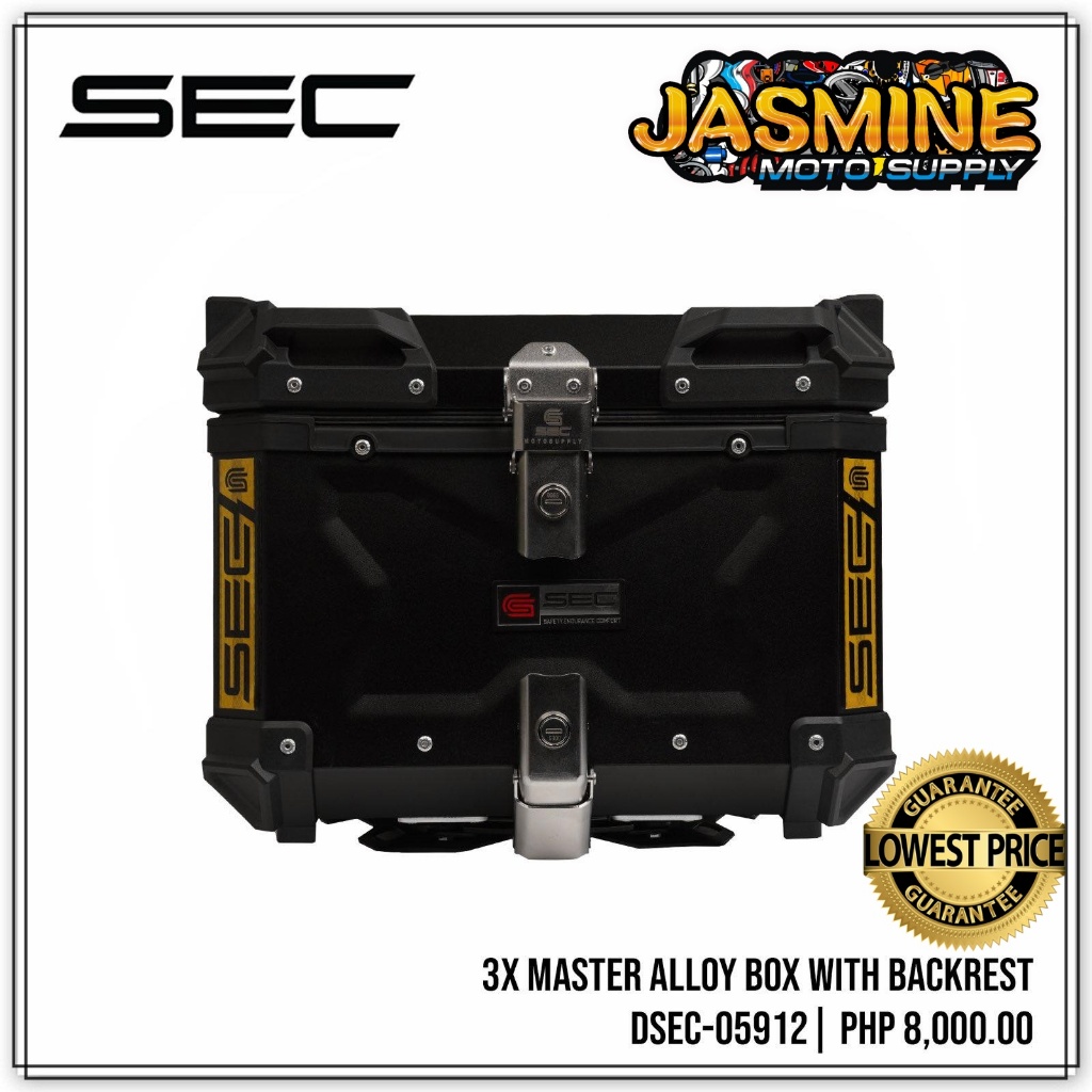 45L alloy top box 3x master with back rest (sec brand) | Shopee Philippines
