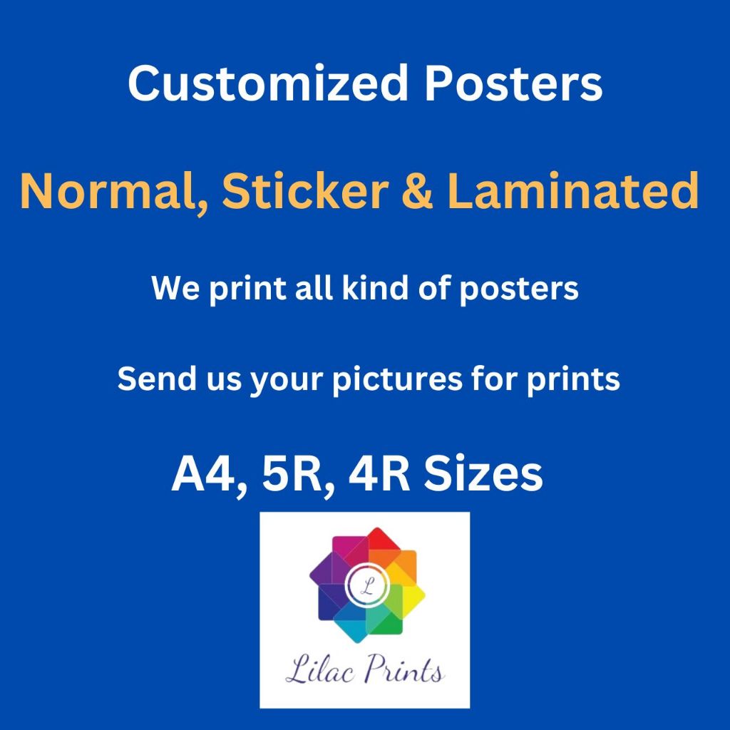 Customized A4 Posters (Glossy) Normal / Sticker / Laminated Posters ...