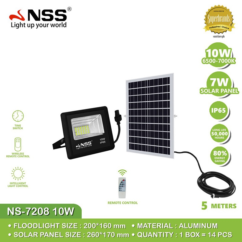 Nss Solar panel 10W/30W/50W LED flood light with wireless remote ...