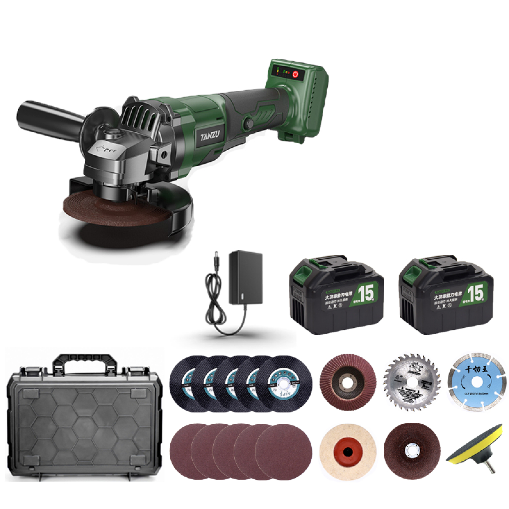TANZU 21V Angle Grinder with 6000MAH Cordless Power Tool Cutting and ...