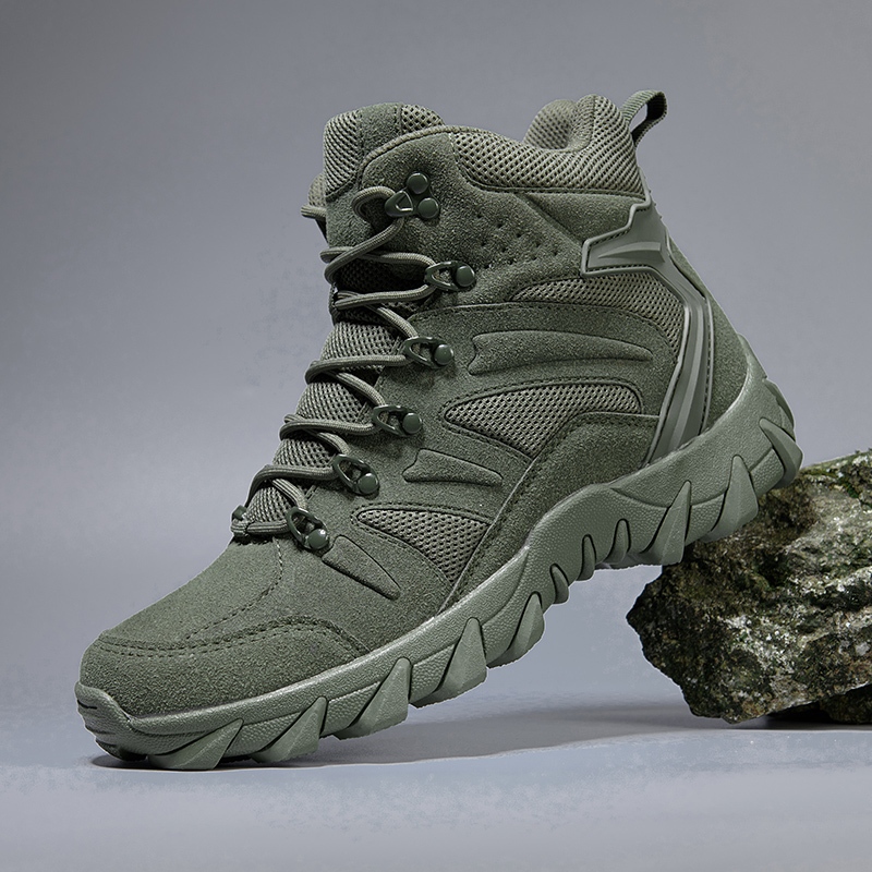 【COD】Men's Training Boots with Side Zipper Outdoor Heavy Duty Boots ...