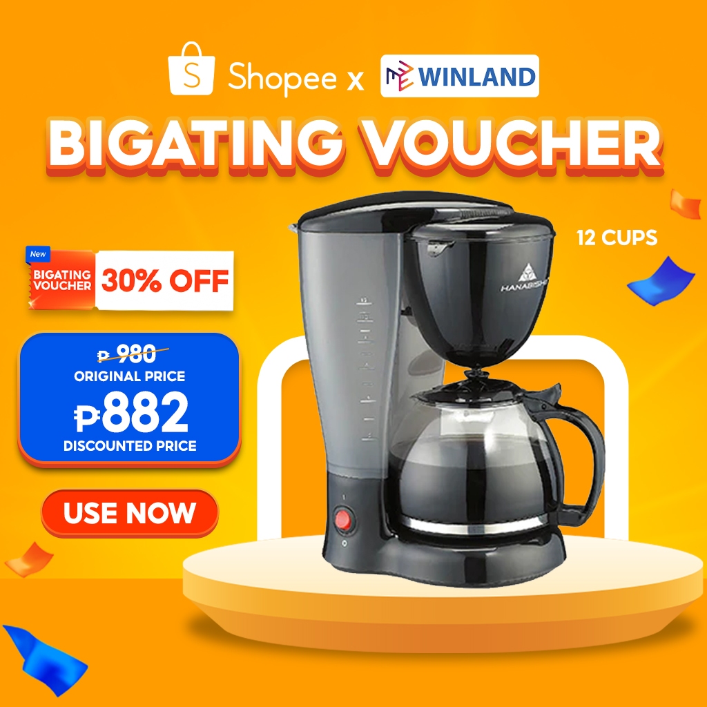 Hanabishi by Winland 12 Cups Anti-Drip Coffee Maker Coffee Machine w ...