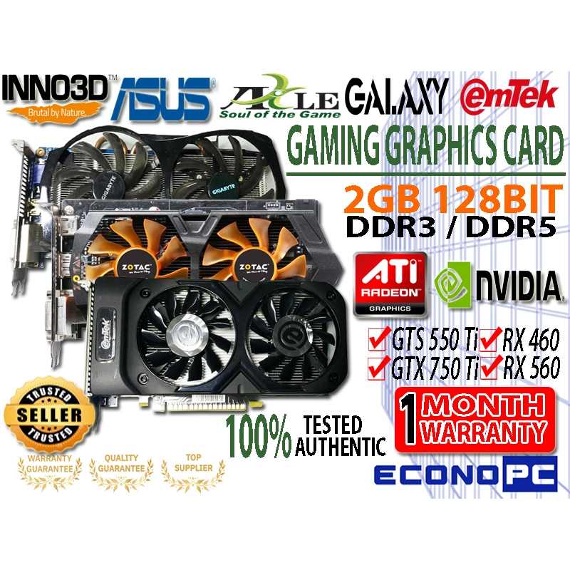 NVIDIA GTX 750Ti 2GB 128BI GRAPHICS CARD DDR3-DDR5 GEFORCE-RADEON MODEL ...