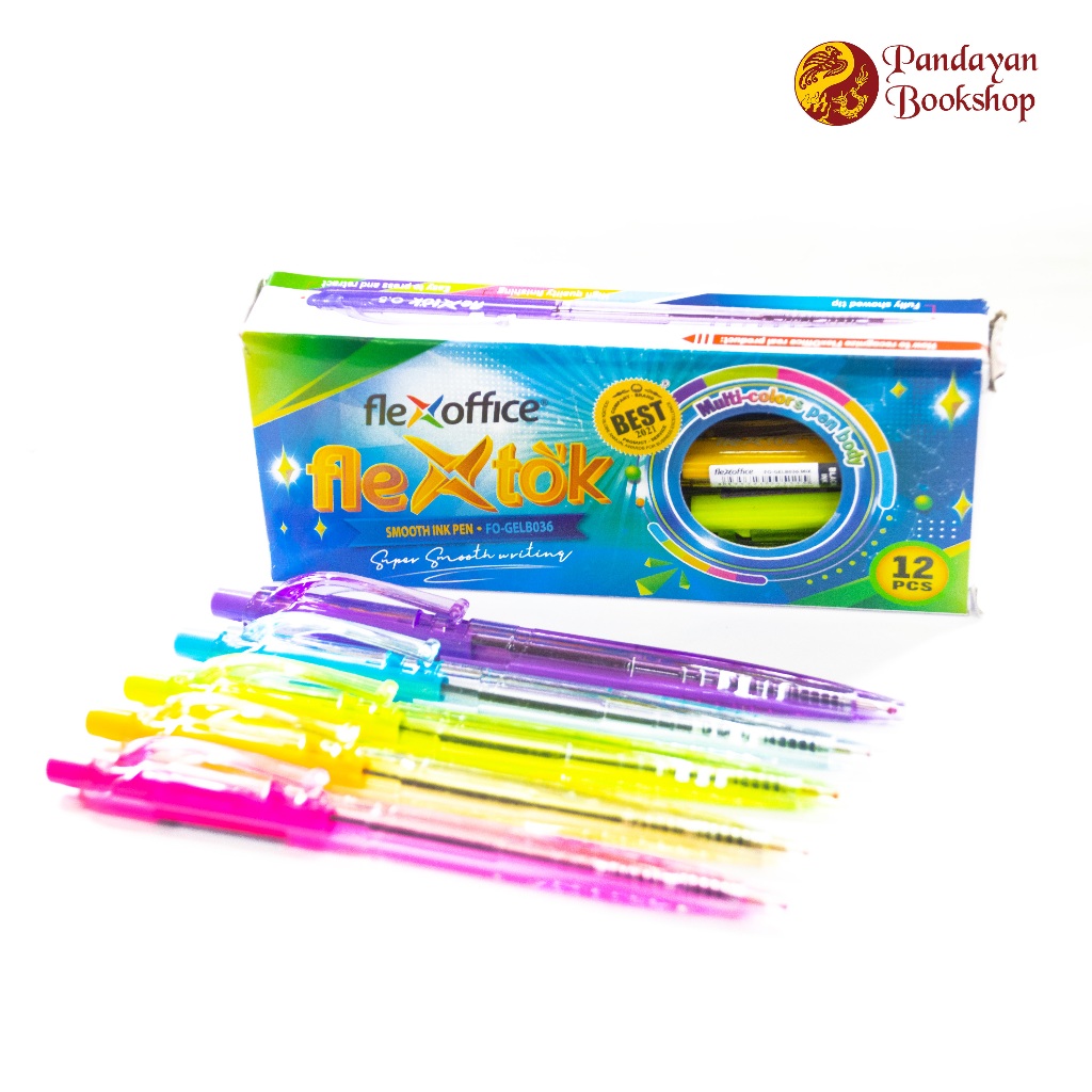FLEXTOK Multi-Colored Barrel Smooth Ink Retractable Pen FO-GELB036 0 ...