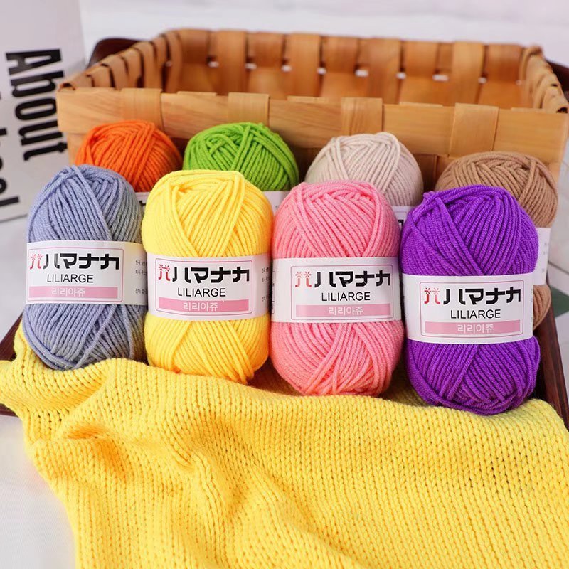 4 Plys Super Soft Milk Cotton Yarn Smooth Fiber Knitting Wool Crochet ...
