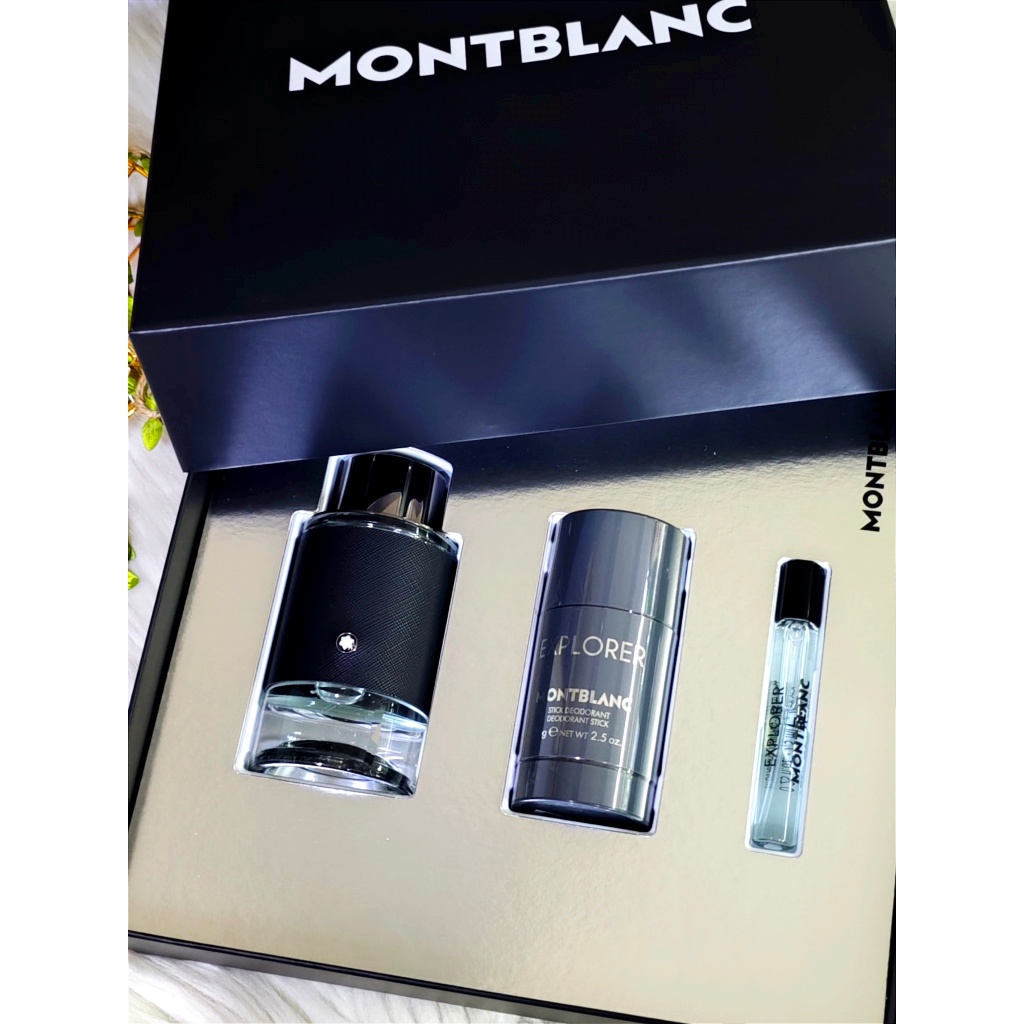 Montblanc Explorer Setx3 100ml Edp+7.5ml Edp+ 7.5g Deo Stick | Shopee ...