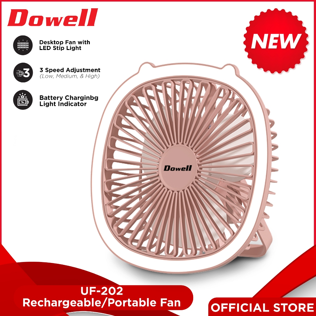 Dowell UF-202L Rechargeable/Portable Mini Fan | Shopee Philippines