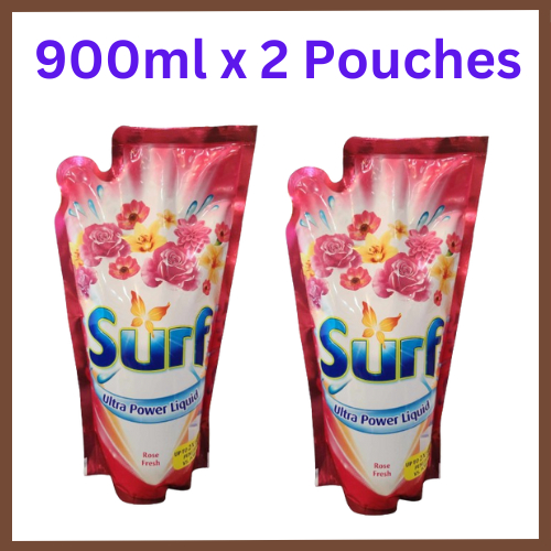 Surf Laundry Liquid Detergent Rose Fresh 900ml x 2 Pouches | Shopee ...