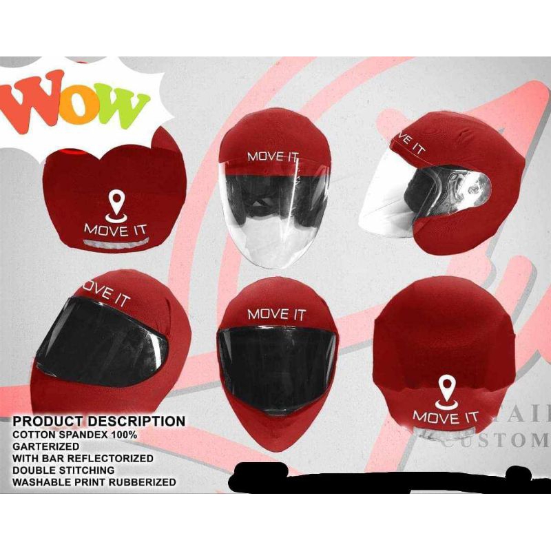 MOVE IT HELMET COVER RED (NEW & OLD) | Shopee Philippines