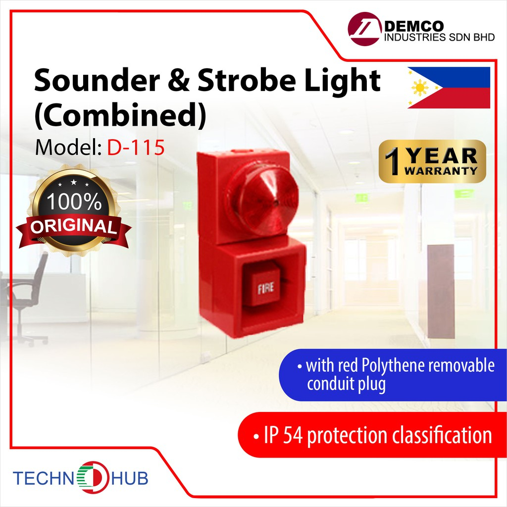 DEMCO Fire Alarm Sounder & Strobe Light Combined D-115/154L 12V- 24V DC | Shopee Philippines